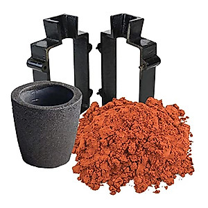 Sand Casting Set Kit with 2.2 Lbs Delft Clay Sand, Cast Iron Mold Flask Frame, 1 Kg Foundry Graphite Crucible & Tongs Melting Casting Refining Gold Silver Copper Jewelry Making