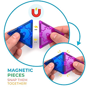 Tytan TILES Princess Castle 60-Piece Magnetic Tiles Building Set, Adorable Kids’ STEM Toy, Creative Play, Shape & Pattern Recognition, Fine Motor Skills, includes Storage Bag, Ages 3 and Up