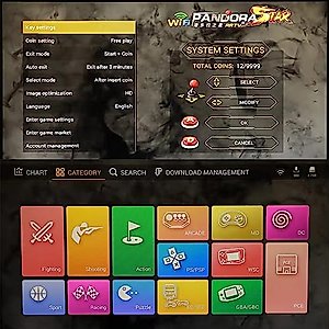 RegiisJoy【10000 Games in 1 】 Arcade Game Console WiFi Function Pandora Box Arcade 18S for PC & Projector & TV,1280X720,Search/Hide/Save/Load/Pause Games,