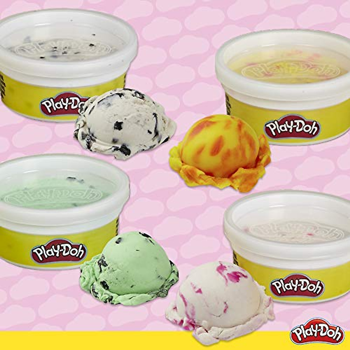 Play-Doh Bulk Ice Cream Theme 13-Pack of Non-Toxic Modeling Compound with Color Burst Plus 6 Tools (Amazon Exclusive)