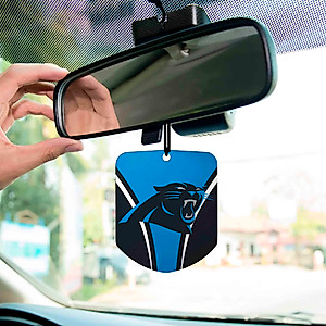 FANMATS 61564 NFL Carolina Panthers Hanging Car Air Freshener, 2 Pack, Black Ice Scent, Odor Eliminator, Shield Design with Team Logo