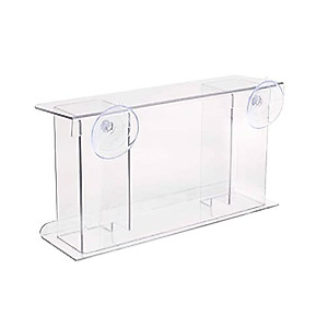 Wind & Weather Clear Mirrored Window Bird Feeder | Strong Suction Cups | Easy to Fill and Clean | Holds Approximately 1 LB of Seed | 13" L x 5" D x 7" H | for Glass Window Perch Elderly and Kids