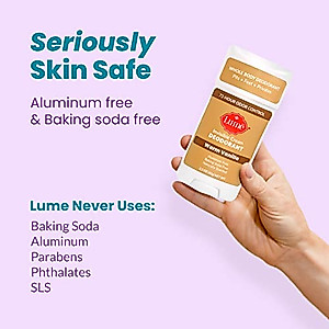 Lume Deodorant Cream Stick - Underarms and Private Parts - Aluminum-Free, Baking Soda-Free, Hypoallergenic, and Safe For Sensitive Skin - 2.2 Ounce (Warm Vanilla)