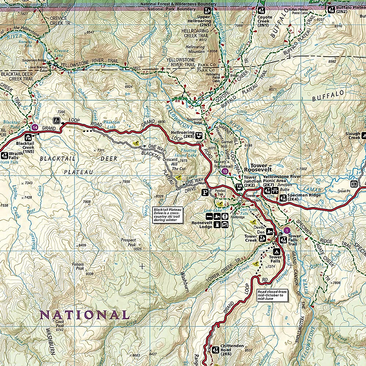 Yellowstone National Park Map (National Geographic Trails Illustrated Map, 201)