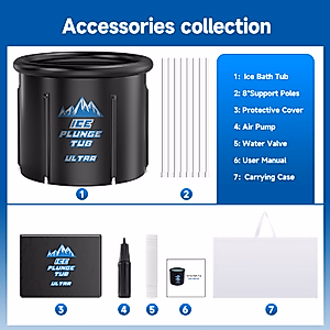 Cold Plunge Tub - XXL Size 126 Gallons Ice Bath Tub, Multiple Layered Portable Ice Bath Plunge with Cover, Suitable for Indoor Gardens Gyms Arena Cold Water Therapy Training Athletes Recovery