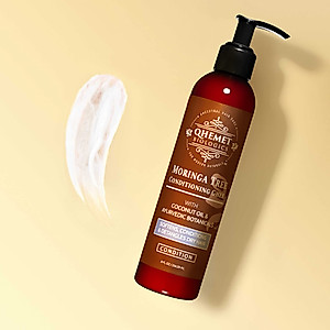 Qhemet Biologics Moringa Tree Conditioning Ghee - Lightweight Detangling Condition - Softens Moderately Dry Hair Without Weighing Down - Perfect for Stretching Tight Kinks & Coils (8 oz)