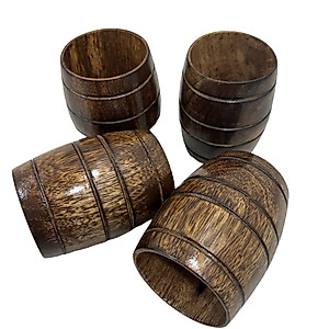 collectiblesBuy Handmade Barrel Shaped Mug Wooden Tea Cups Top Grade Natural Solid Wood Tea Cup Wooden, Classical Natural Solid Wood Drinking Cup Handmade Tea Cups Set of 4