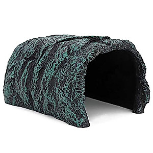 Stone Cave Shelter Hiding Turtle House - Hideout Caves for Reptile Aquarium Terrarium Decoration Ornament (8.3 x 6 inches)