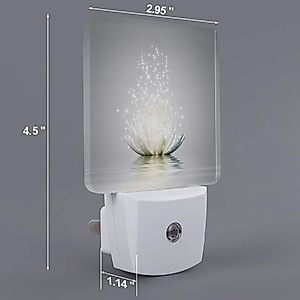 Nightlight Plug in LED Lights for Bedroom, Art Lotus Fantasy Flower Night Lights Plug into Wall with Light Sensors Room Decor for Nursery Children Kids Boys Girls