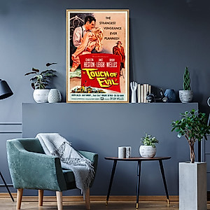 Touch Of Evil Charlton Heston Janet Leigh Orson Welles 1958 Movie Poster Print,Home Wall Art Decoration Poster Retro (Framed)