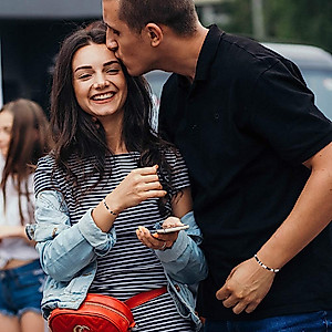 Morse Code Bracelets for Women Men Promise Matching Bracelets for Couples Bracelets for Boyfriend and Girlfriend Anxiety Bracelet Valentines Day I Love You Gifts for Him Relationship Friend Shipbraclets Distance