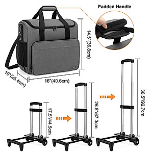 Trunab Rolling Scrapbook Tote Craft Organizers and Storage with Wheels, Craft Bag for 12 X 12 inch Scrapbook Album and Laptop, for Women, Grey