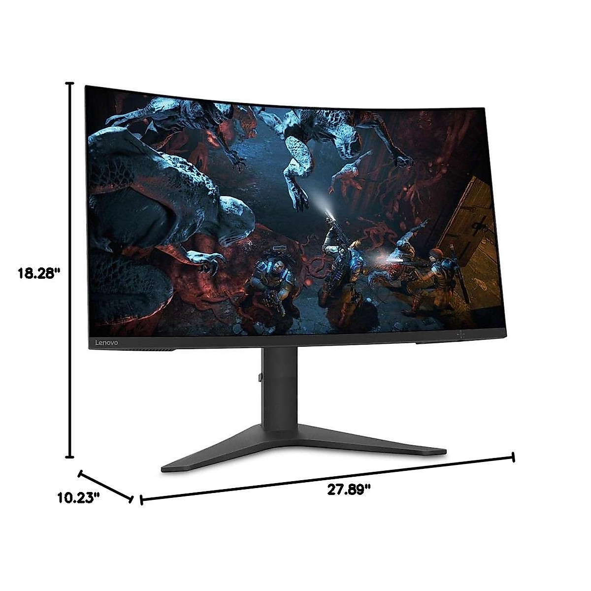 Lenovo G32qc-10 31.5-inch QHD Curved Gaming Monitor, 1440p, AMD FreeSync Premium, DisplayPort, HDMI, Narrow Bezels, Adjustable, VESA Mount, 66A2GCCBUS
