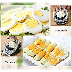 Egg Slicer, BIBURY Egg Slicer for Hard Boiled Eggs, Egg Cutter Heavy Duty for Egg Strawberry Mushroom Soft Fruit, Stainless Steel Wire with 3 Slicing Styles, Easy to Clean