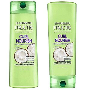 Garnier Fructis Triple Nutrition Curl Nourish Bundle: Shampoo and Conditioner, 13 Fl Oz