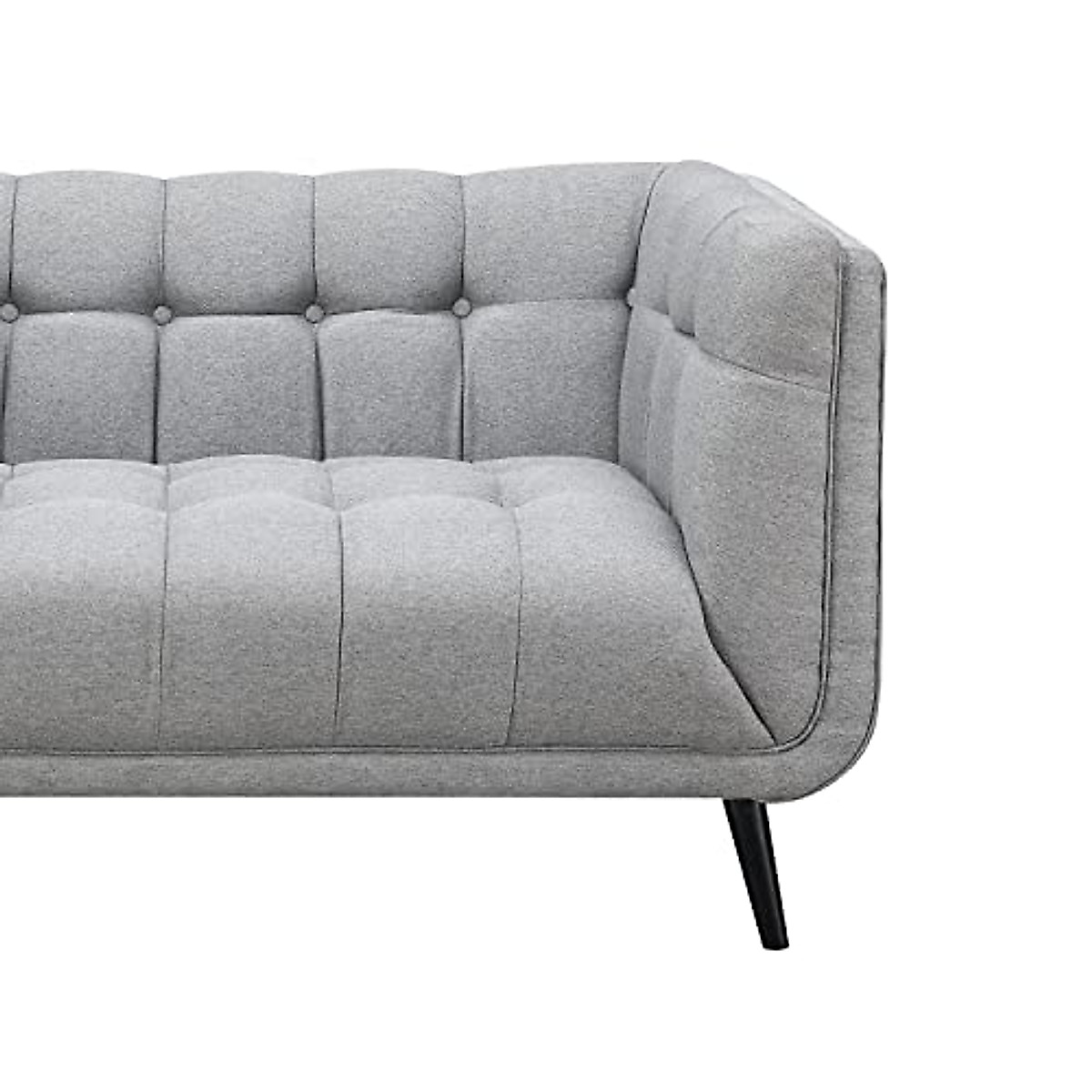 AC Pacific Sara Button Tufted Upholstered Living Room Loveseat, Gray