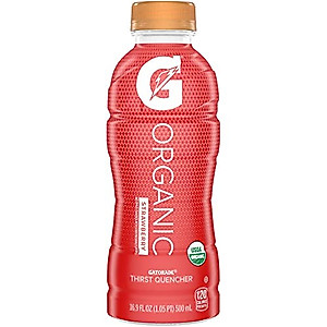 G Organic, Strawberry, Gatorade Sports Drink, USDA Certified Organic, 16.9 Fl Oz. (Pack of 12)