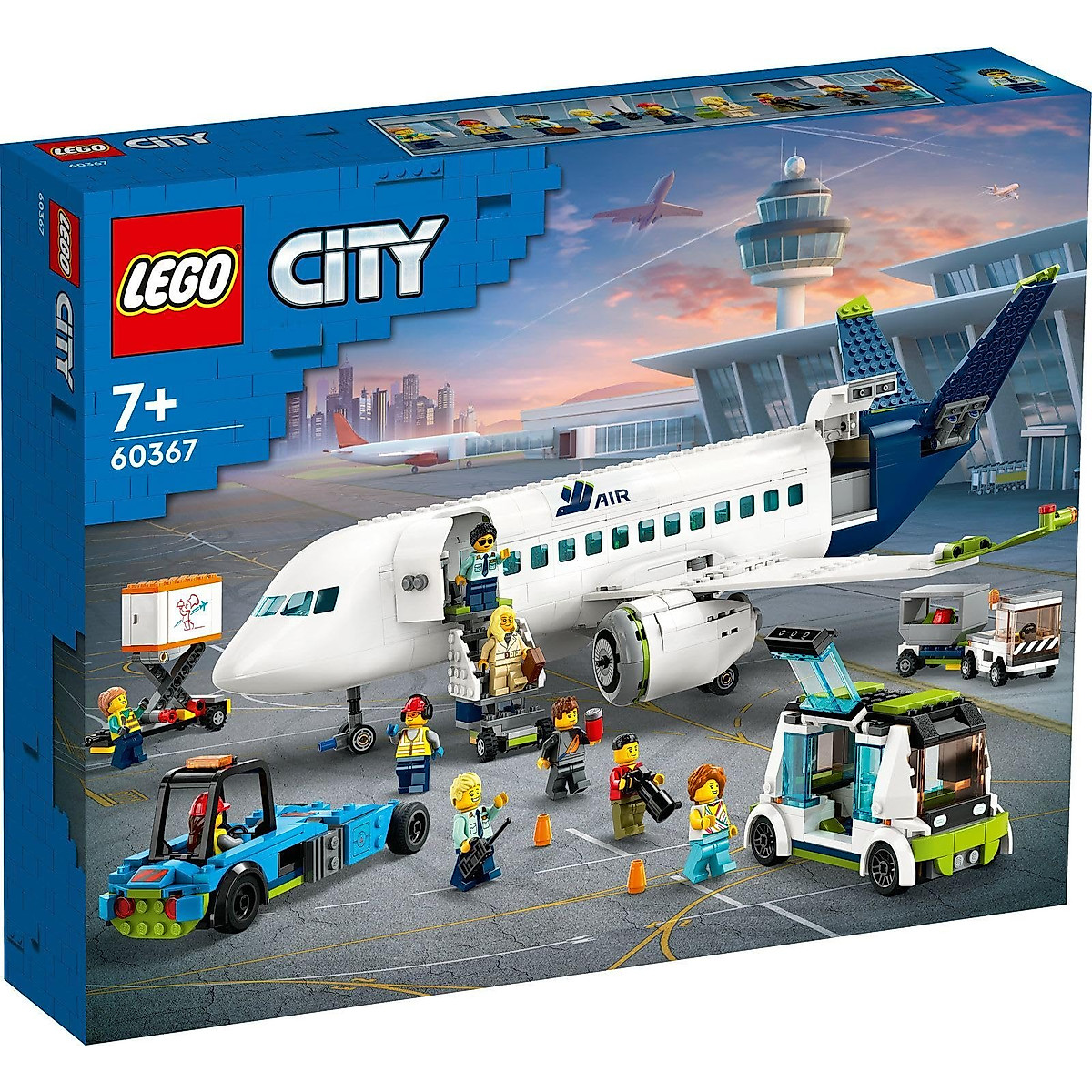 BRICKCOMPLETE Lego City 60367 Passenger Plane & 30639 Dog Park and Scooter Set of 2