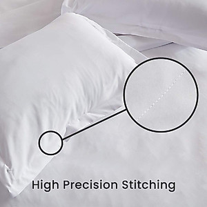 SLEEP ZONE Queen Size Duvet Cover Cooling NANOTEX Tech with Zipper Closure & 8 Corner Ties - Super Soft & Breathable All Season Comforter Cover Set 3 Pieces (White, Queen)