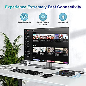 ALLIWAVA GX55 Mini PC Intel 11th Gen N5105(Up to 2.9GHz) Intel UHD Graphics Mini Office Computer,8GB RAM DDR4 256GB NVMe SSD Windows 11 Pro Micro Desktop pc,2xHDMI and USB-C Triple 4K@60Hz Outputs