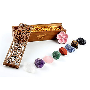 vuUUuv Chakra Stones Set -Natural Rough Raw Stone Reiki Healing Crystals for Healing, Meditation, Chakra Balance or Ritual（ Rough*8 pcs）