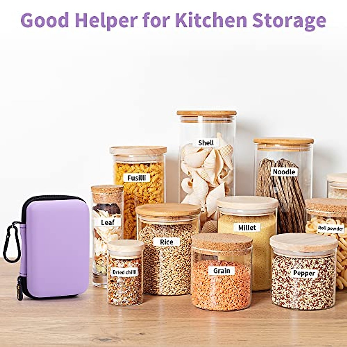 Phomemo D30 Label Maker Machine with case and 1 roll Label Tape, Portable Bluetooth Label Printer, Small Smart Phone Handheld Sticker Mini Labeler Multiple Templates Font Icon Easy to Use