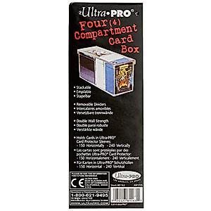 Ultra PRO All Team 2-Piece Storage Box, 4 Compartment, Clear