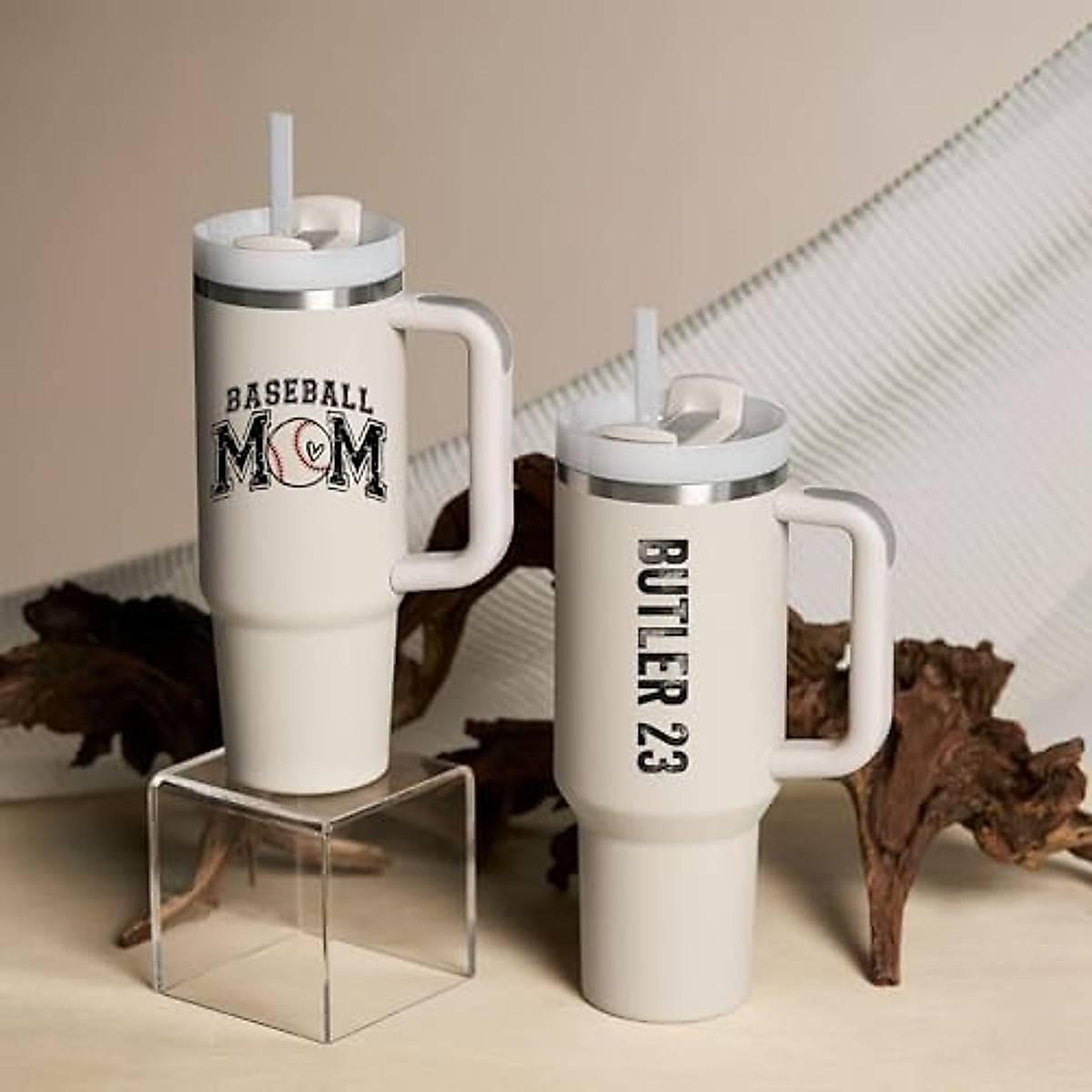 Noni Personalized Baseball Mama Tumbler, Baseball Mom Gift, New Moms Gifts, Mother's Day Gift, Mama Tumblers With Handle And Straw, Birthday Gifts For Women, Christmas