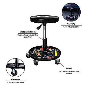 Performance Tool W85008 Professional Hydraulic Shop Seat Black 20-inch Height