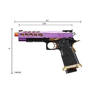 Lancer Tactical Airsoft Pistol STRYK Hi-Capa 5.1/4.3 Full Metal Gas Blowback 330 FPS (Regular, Purple & Gold, Hi-Capa 5.1)