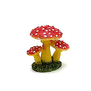Aliotech 3pcs Mini Mushroom Figurines Lawn Garden Cute Micro Decoration Statues Figurines for Garden Ornaments Plant Pots Bonsai Landscape Model Ornaments Decor DIY
