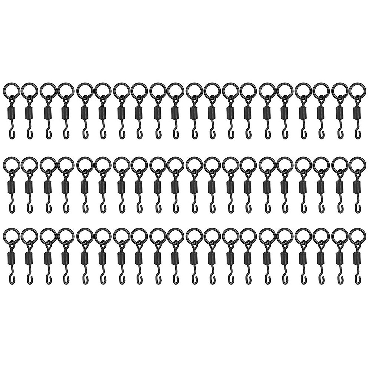 ZPSHYD 60pcs Fishing Swivel, Spinner Swivels Connector Single Hook Barrel Swivels with Snap Fishing Tackle Accessories