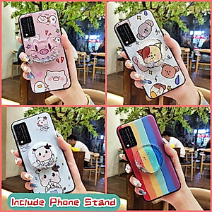 Back Cover Anti-dust Lulumi Phone Case for TCL T-Mobile Revvl V+ 5G/Revvl V Plus 5G, Shockproof Kickstand Fashion Design Anti-Knock Durable Protective Drift Sand TPU Cover Cute Cartoon Foothold, 3