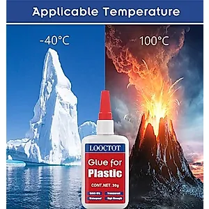 LOOCTOT 30g Plastic Glue,Adhesive for Legos&Miniatures,3D Printing,Toy Car,ABS,PVC;Super Instant Glue Bonding Between Plastics, Waterproof Clear