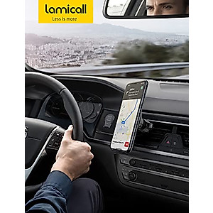 Lamicall Magnetic Phone Holder for Car, [6 Strong Magnets] Car Phone Holder Mount, Cell Phone Holder for Car, iPhone Car Holder Compatible with All Smartphone