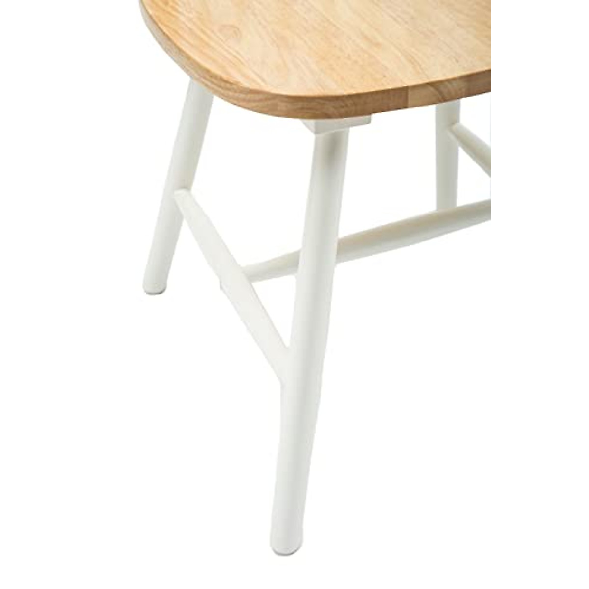 Boraam Farmhouse Chair,Leather, White/Natural, Set of 2