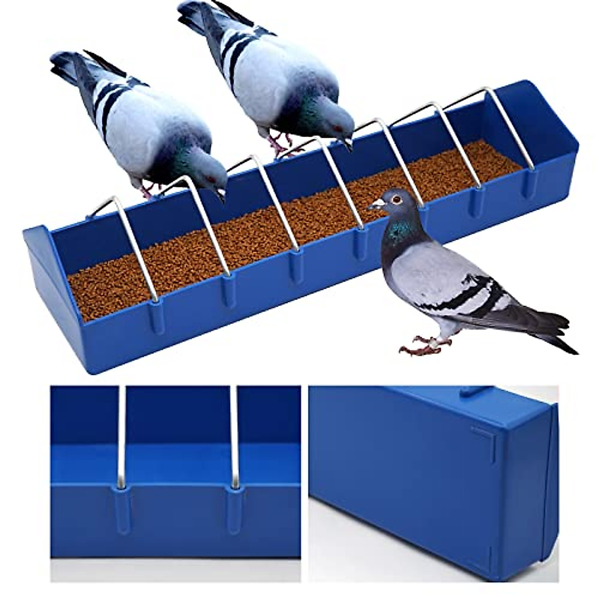 MINYULUA Pigeon Cage Door with 2pc Large Pigeon Feeder and Bird Leg Bands, Pigeon Loft Door for Parrots Bird Poultry Racing Pigeon Supplies, Food Dish Dispenser Tool
