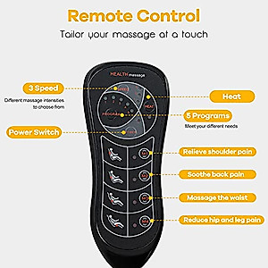 Giantex Back Massager for Back Pain, Chair Massage Pad Shiatsu Massage Seat with 10 Vibration Motors, Heat and 5 Nodes 3 Optional Speeds for Full Body Muscle Relax Kneading Massage Chair Pad