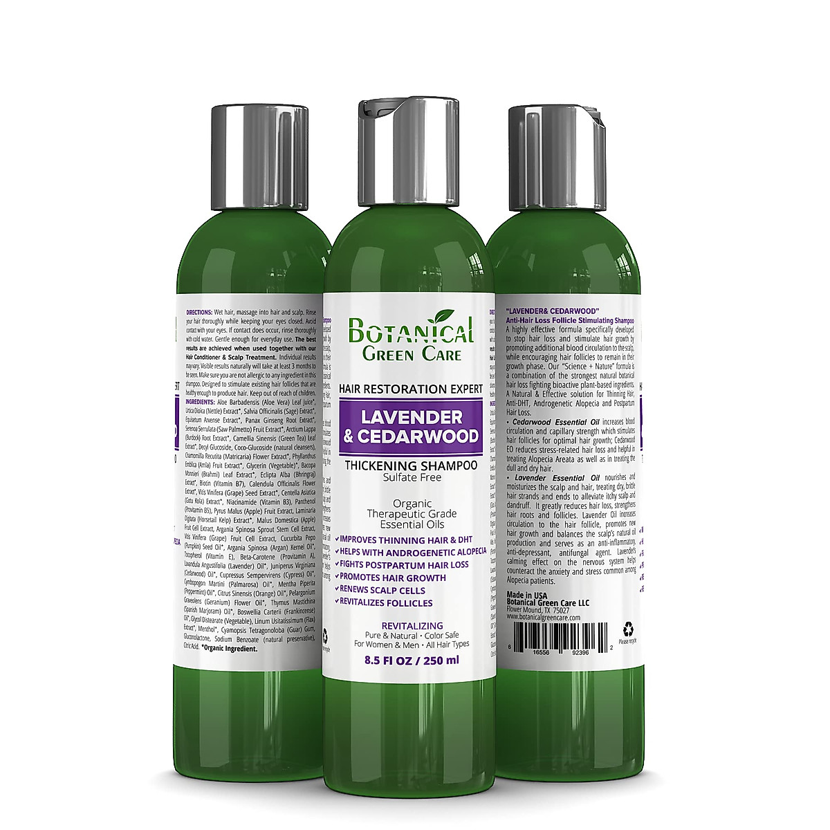 Lavender & Cedarwood Thickening Shampoo for Thinning Hair, Hair Loss Shampoo, Thickening Products for Women & Men, Hair Growth Shampoo