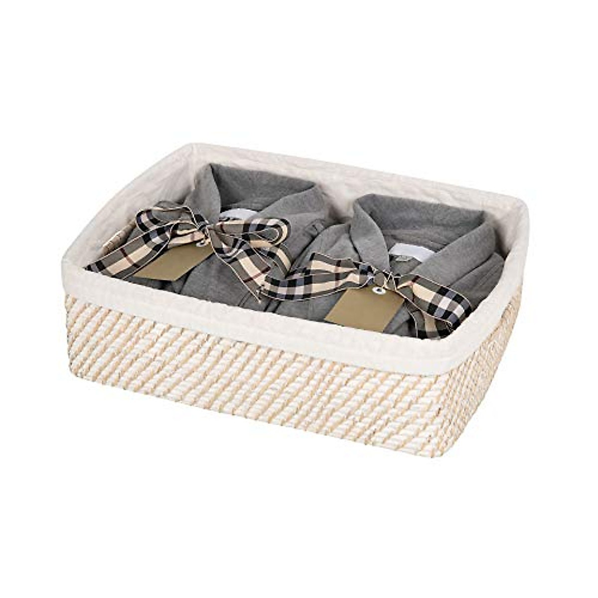 KOUBOO 1060086 Laguna Liner, White-Wash Rattan Shelf Basket