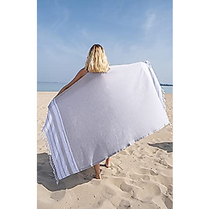 (Set of 6) XXL Turkish Cotton Bath Beach Hammam Towel Peshtemal Throw Fouta Blanket Set