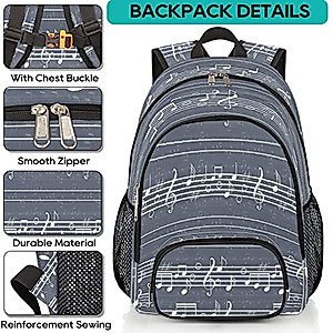 Backpacks for Boys Girls Retro Music Note School Backpacks for Traveling Laptop Backpacks Teens Bookbag College Backpack with Laptop Compartment Casual Daypack