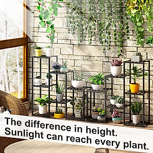 Bamboo Plant Stand Indoor Plants Multiple Plant Stands Wood Outdoor Tiered Plant Shelf for Multiple Plants, 7 Potted Ladder Plant Holder Table Plant Pot Stand for Window Garden Balcony Living Room