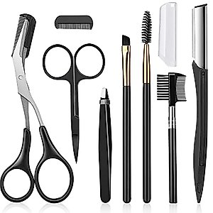 Eyebrow Razor Eyebrow Kit, Senignol All-in-one Eyebrow Razors KIT for Women, Eyebrow Grooming Set, Eyebrow Scissors with Comb, Tweezers and Trimmer
