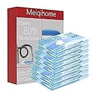 Vacuum Storage Bags 8 Large, Space Saver Sealer Bags, Airtight Compression Bags for Clothes, Pillows, Comforters, Blankets, Bedding(NO PUMP)