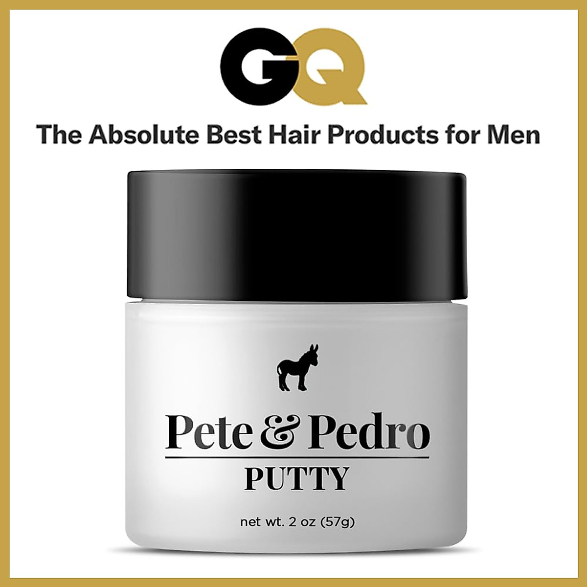 Pete & Pedro HAIR PUTTY - Strong Hold, Matte Finish, Low Shine Hair Clay for Men, Ideal for Hairstyling & Grooming Medium, Messy, & Shorter Hairstyles | Water soluble, As Seen on Shark Tank, 2 oz.