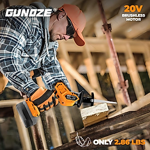 Cordless Reciprocating Saw for DeWalt 20V Battery, 3 Variable Speed 0-3500 Brushless Recipro Saw, Tool-free Blade Change, 4 Saw Blade Potable Recipro Saw kit for Wood/Metal/PVC Cuts - Tool Only