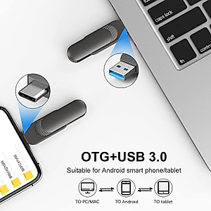 Vansuny 128GB USB C Flash Drive, Dual 2-in-1 OTG Type C 3.0 Metal Rugged Swivel Thumb Drive Memory Stick Jump Drive Photo Stick for Android Smartphone Tablet Mac PC Computers MacBook Laptop