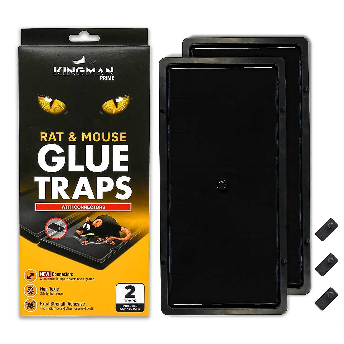KINGMAN PRIME Mouse Trap Rat Trap Glue Trap/Board (Large Size) (6 Pack / 12 Traps) Rodent Trap Safe Easy Non-Toxic