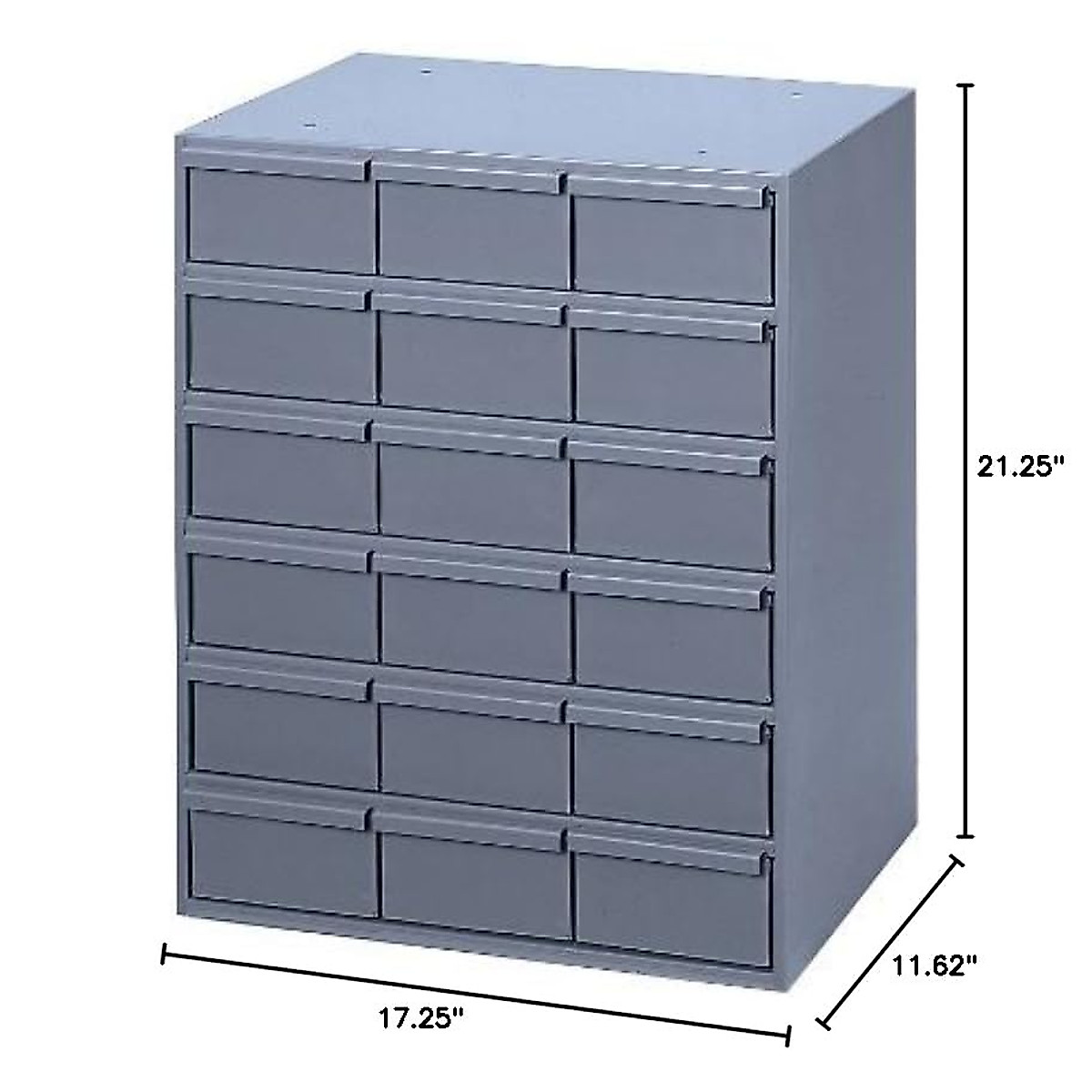 Durham 006-95 Gray Cold Rolled Steel Vertical Storage Cabinet, 17-1/4" Width x 21-1/4" Height x 11-5/8" Depth, 18 Drawer